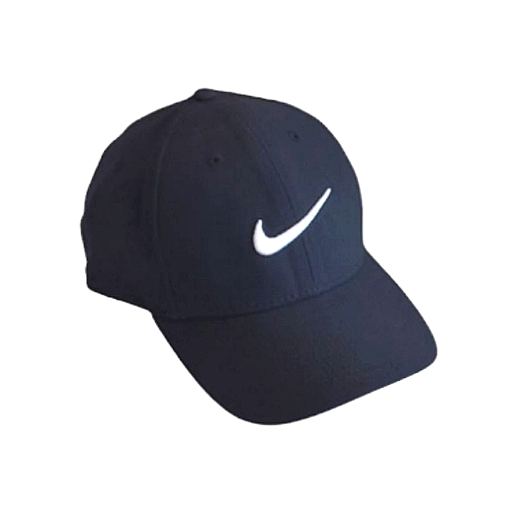 Nike Logo Baseball Hat Swoosh Black & White Cap Adjus… - Gem